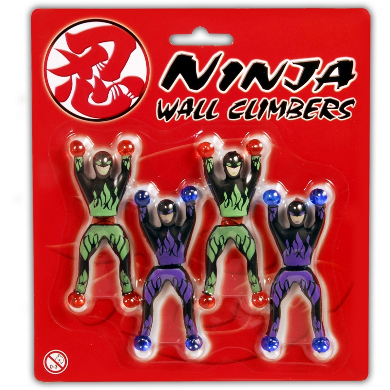 Wholesale Stationers -NINJA WALL CLIMBERS,4's I/cd Size: 9cm