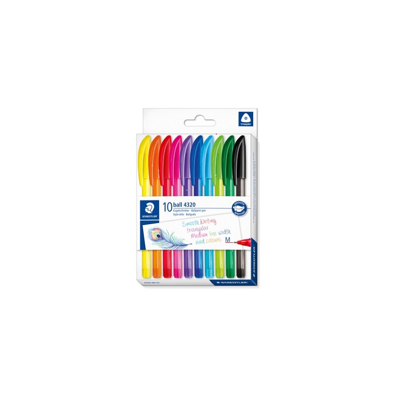 Wholesale Stationers -BALL PEN, Staedtler Ball 4320 Med, 10 Asst ...